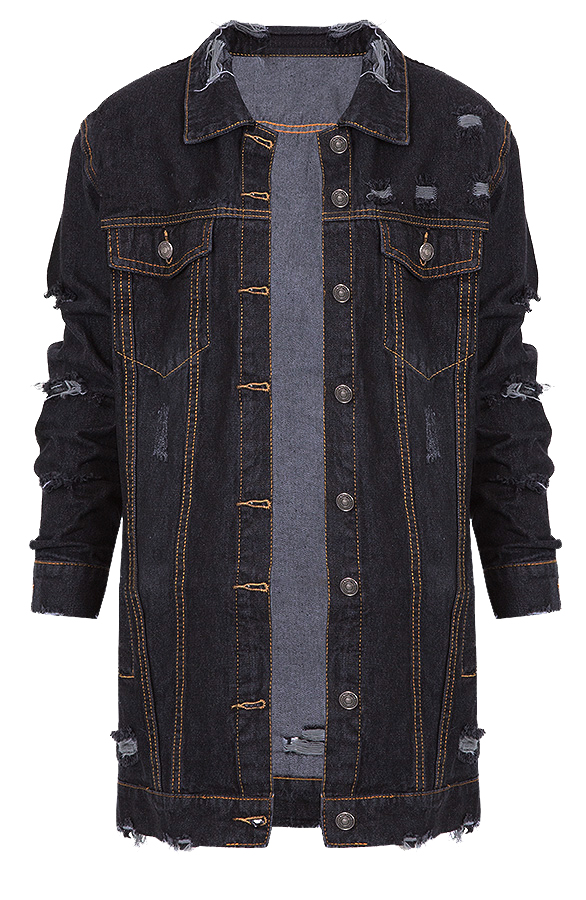 Long Denim Jacket Dark Denim | Fashion Musthaves