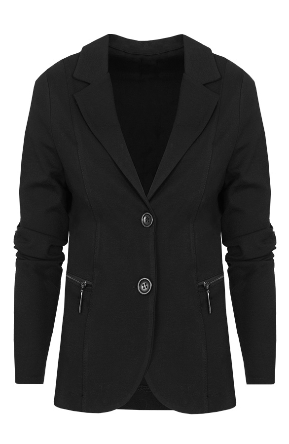 Zipped Blazer Black | fashionmusthaves.nl