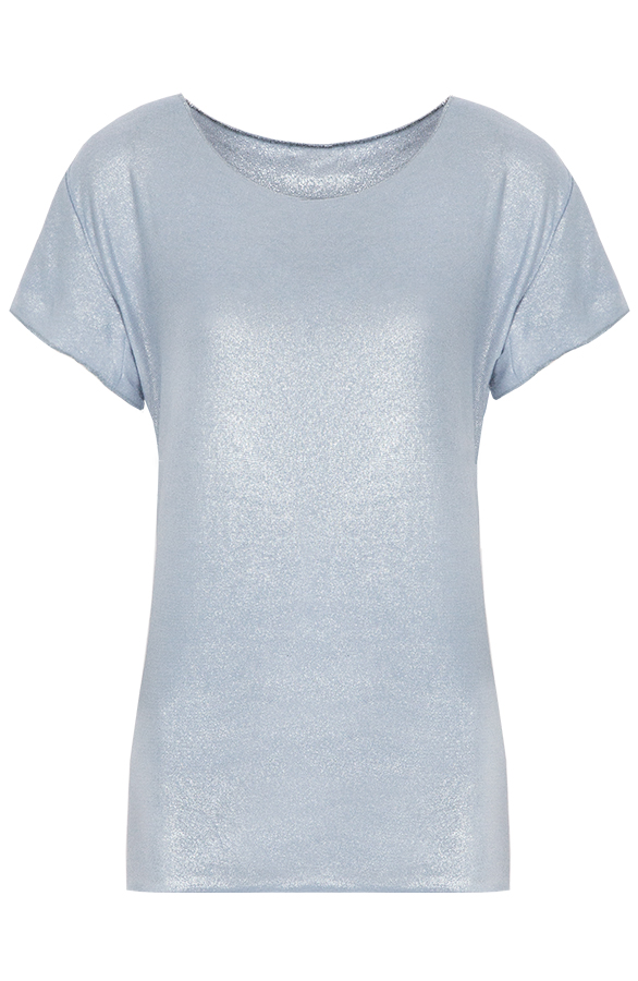 Shine Metallic Top Ice Blue | fashionmusthaves.nl