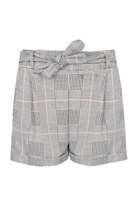 Basic Strik Short Geblokt | fashionmusthaves.nl