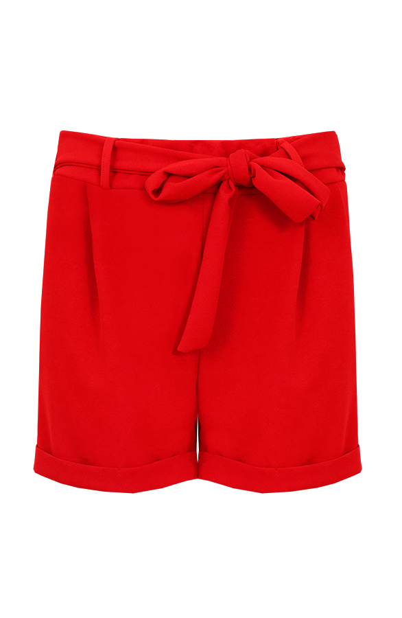 Basic Strik Shorts Rood | fashionmusthaves.nl