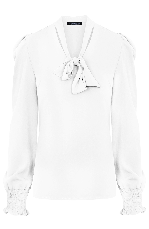 Blouse Met Strik Wit | fashionmusthaves.nl