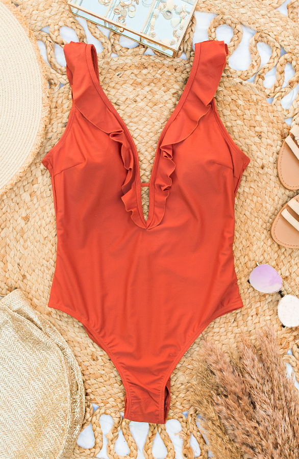 Badpak Dames Terracotta | fashionmusthaves.nl