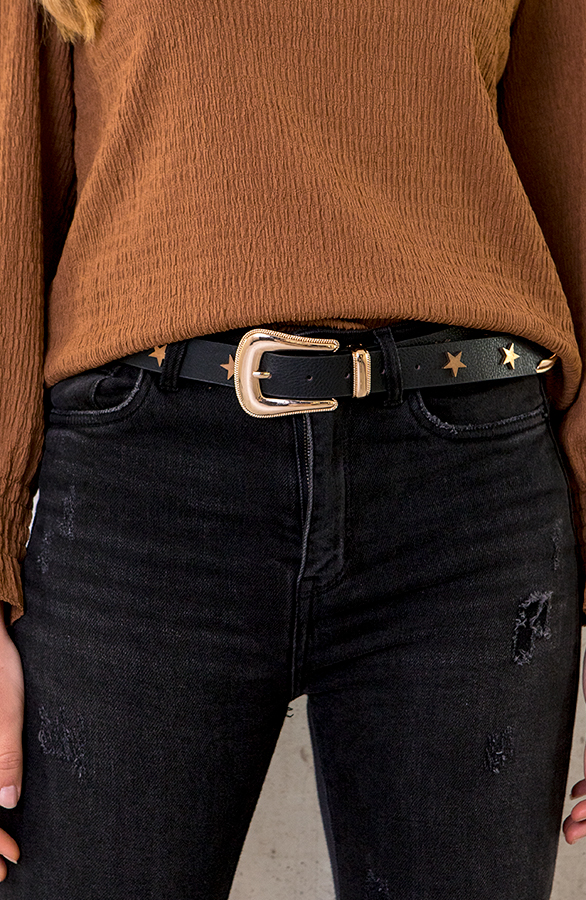 Gesp Riem Sterren Goud | fashionmusthaves.nl