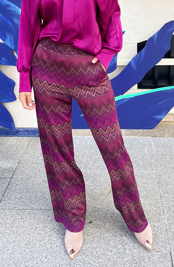 Lurex Pants Magenta | fashionmusthaves.nl