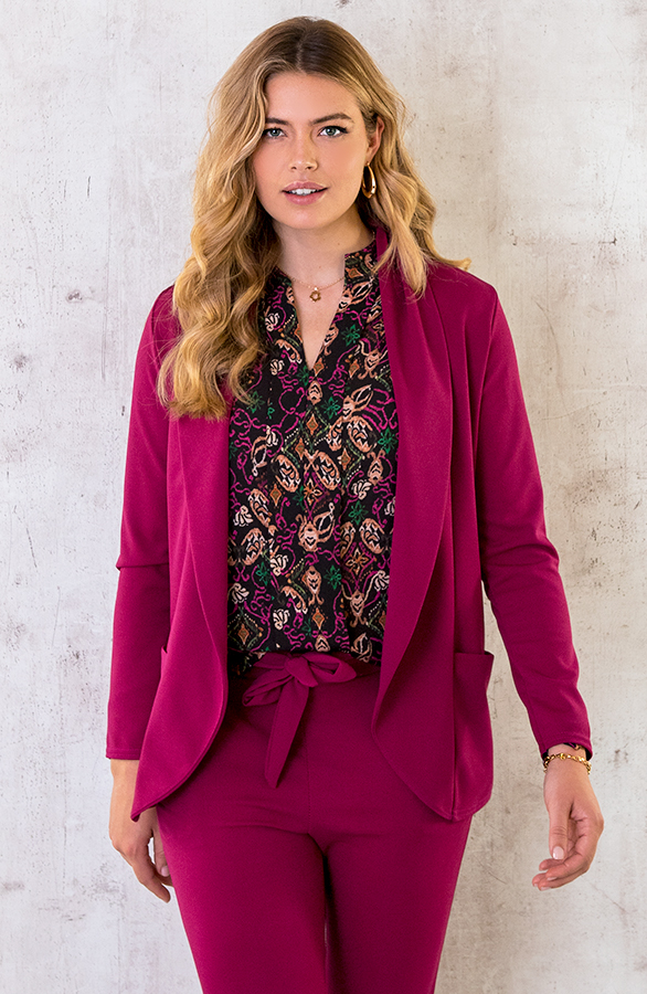 Basic Blazer Magenta | fashionmusthaves.nl