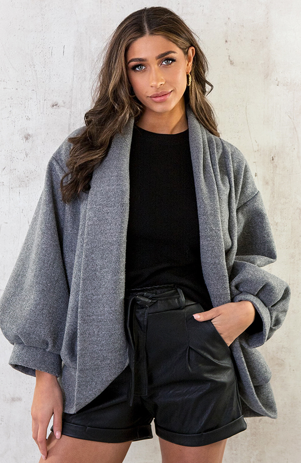 Oversized Jacket Grijs | fashionmusthaves.nl