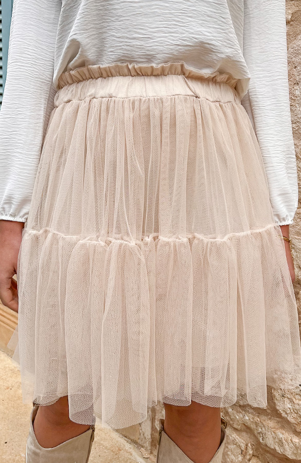 Tule Rok Light Beige | Fashionmusthaves.nl