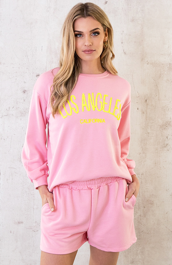 Musthave Deal Los Angeles Comfy Co-ord Roze | Fashionmusthaves.nl