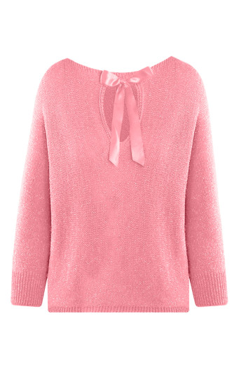 Back Bow Detail Sweater Baby Roze