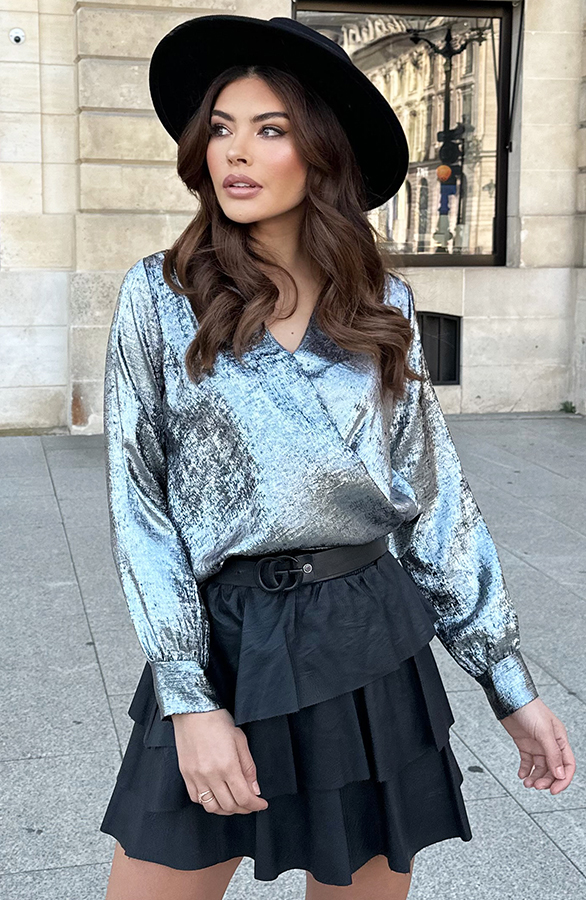 Marant Blouse Metallic Zilver | Fashionmusthaves.nl