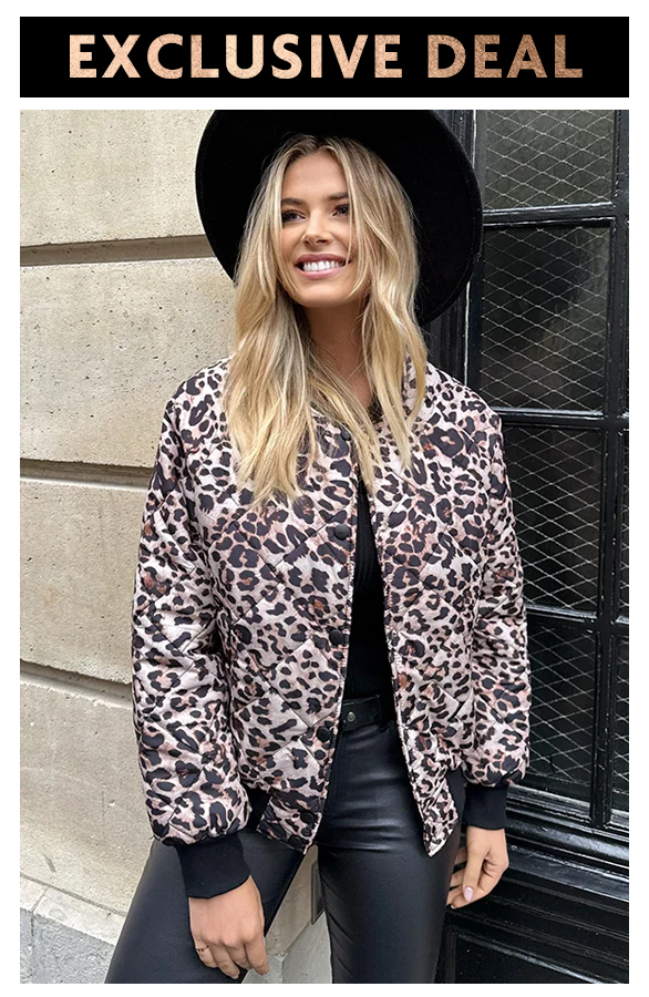 Exclusive Deal Bomber Jacket Quilted Leopard | Fashionmusthaves.nl