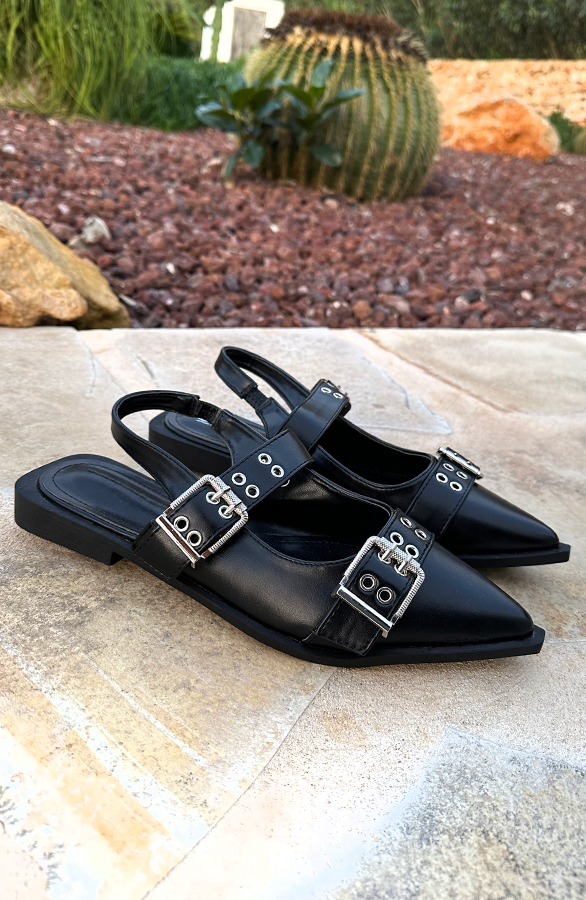 Buckle Slingback Black | Fashionmusthaves.nl
