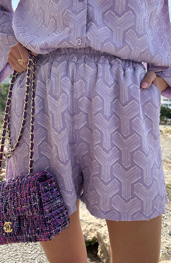 Detailed Print Short Lila | Fashionmusthaves.nl