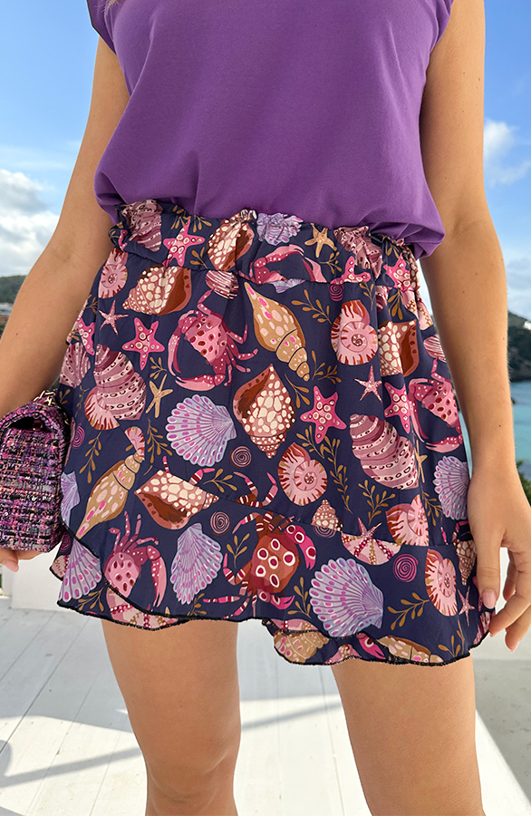 Yves Skort Shell Dark Purple | Fashionmusthaves.nl